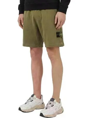 Stone Island Logo Patch Drawstring Shorts - Green