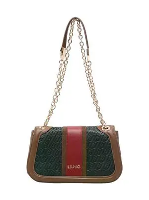 Liu Jo Monogram-embossed Panelled Shoulder Bag Green
