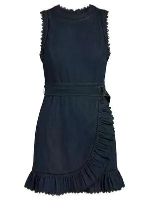 Cinq À Sept Mahlia Lace-trim Mini Dress - Blue