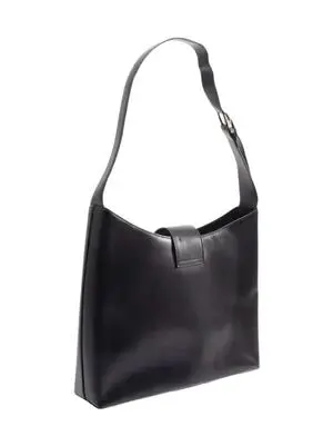 FERRAGAMO Ferragamo Gancini Buckle Leather Shoulder Bag Black