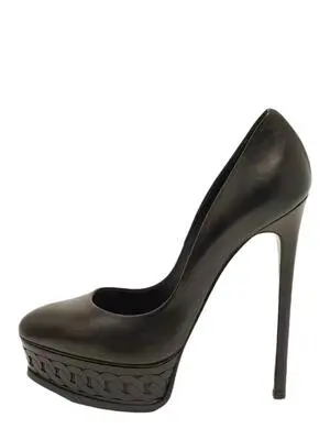 Casadei Leather Platform Stiletto Pumps - Black