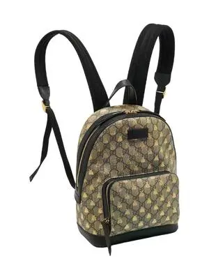 Gucci Small Day Bees Gg Supreme Backpack - Neutrals