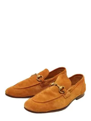 Gucci Gucci Jordaan Suede Horsebit Loafers Neutrals