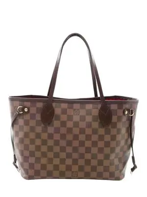 LOUIS VUITTON Louis Vuitton Damier Ebene Neverfull PM Tote Bag Brown
