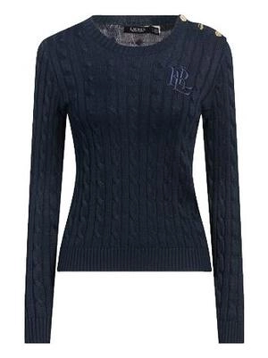 Ralph Lauren Cotton Viscose Cable-knit Crewneck Sweater - Navy