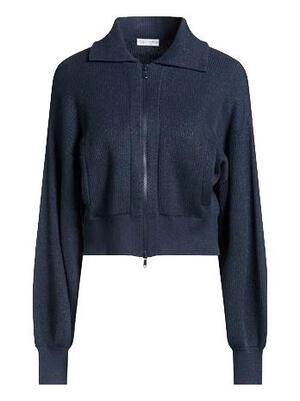 Brunello Cucinelli Cardigan Size Cotton, Viscose, Metallic Polyester - Navy