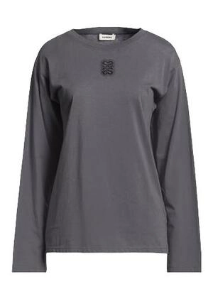 Sandro SANDRO Long Sleeve Cotton T-Shirt Blue