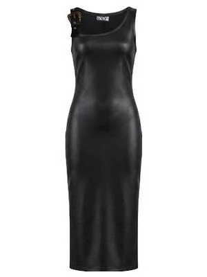 Versace Midi Dress Size Polyester, Elastane - Black