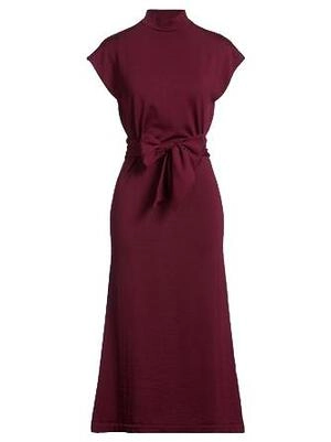 ANNA MOLINARI Midi Dress Burgundy Size Merino Wool - Red