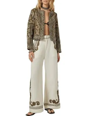 SCARLETT POPPIES Timme Embellished Twill Jacket - Green