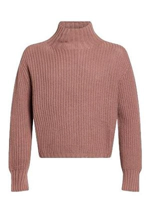 ARAGONA Cashmere Ribbed Turtleneck Sweater - Beige