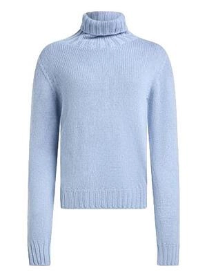 ARAGONA Cashmere Turtleneck Sweater - Blue