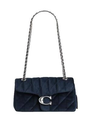 COACH Shoulder Bag Textile Fibers, Leather - Navy