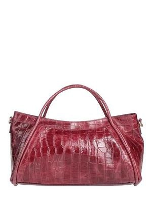 LAURA DI MAGGIO Crocodile-effect Leather Boston Bag - Red