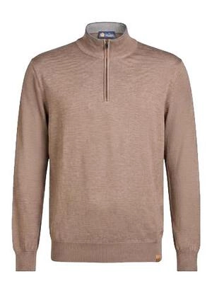 Paul & Shark Virgin Wool And Silk Quarter Zip Sweater - Grey