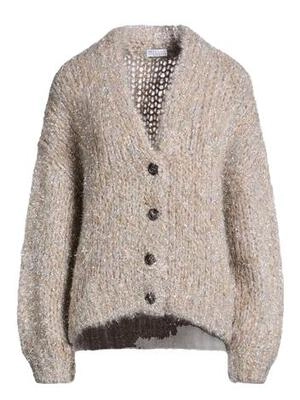Brunello Cucinelli Cardigan Size Mohair Wool, Polyamide, Metallic Fiber, Wool - Beige