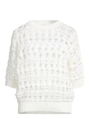 Brunello Cucinelli Sweater Ivory Size Jute, Cotton, Polyamide - White
