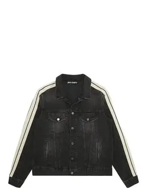 Palm Angels Track Denim Jacket - Black/white