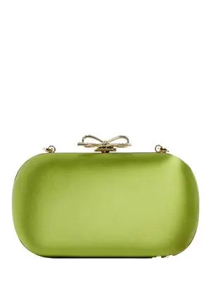 SELF-PORTRAIT Satin Clutch With Bow Detail - Color