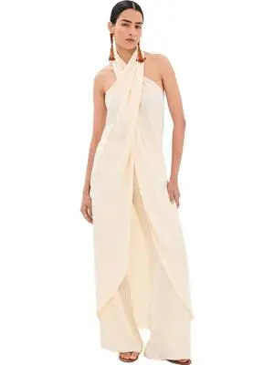 Johanna Ortiz Draped Halter Neck Top - Ecru