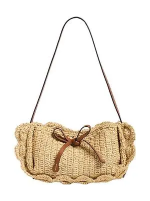 Ulla Johnson Marina Raffia Scallop Shoulder Bag - Natural