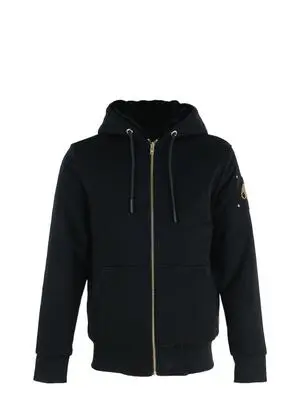 Moose Knuckles Zip-up Drawstring Hoodie - Black