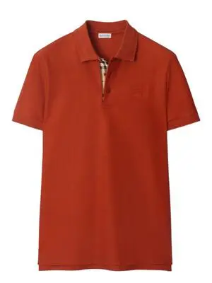 Burberry Ekd Embroidered Short Sleeved Polo Shirt - Fire Orange