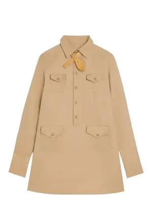 CELINE Celine Shirt Dress In Cotton And Silk Twill