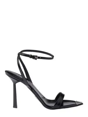 Prada Triangle-logo High-heeled Sandals - Black