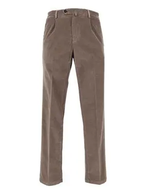 BRIGLIA 1949 Tailored Trousers With Belt Loops - Brown