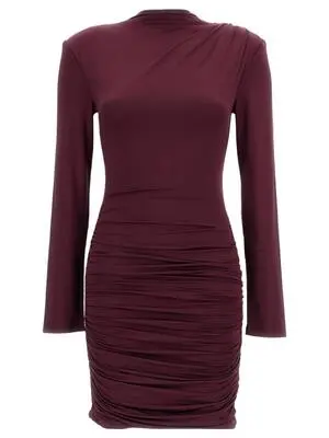 ROTATE BY BIRGER CHRISTENSEN Draped Ruched Mini Dress - Red