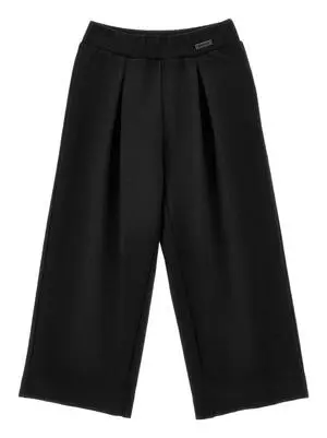 Monnalisa Pleated Wide-leg Trousers - Black