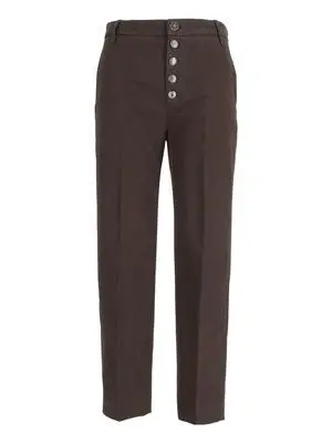 DONDUP Nima Logo-plaque Tapered Trousers - Black