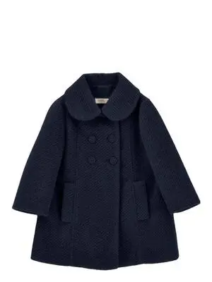 Monnalisa Double-breasted Coat - Black