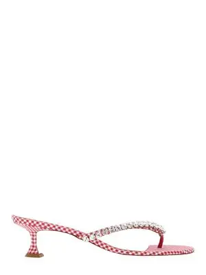 Amina Muaddi Embroidered Fabric Thong Mules - Multicolor