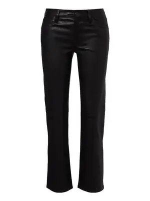 FRAME Cigarette Leather Slim Pants - Black