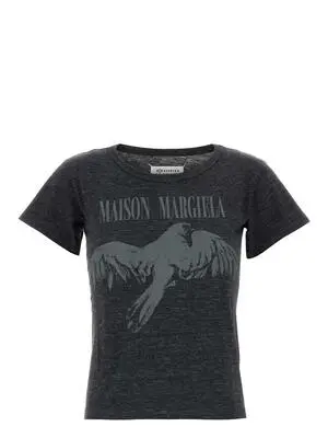 MAISON MARGIELA Maison Margiela Women Charcoal Cotton T-Shirt Gray