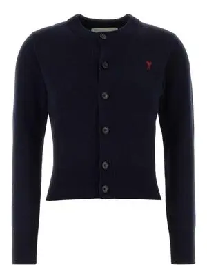 AMI AMI PARIS Navy Merino Wool Cardigan