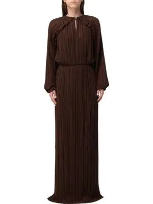 FABIANA FILIPPI Long Pleated Crêpe Tunic With Long Sleeves And A Crew Neck