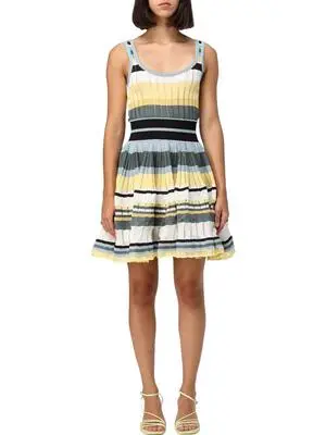 Alaïa Striped Knit Off-the-shoulder Mini Dress - Multicolor
