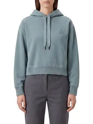 Isabel Marant Étoile Cotton Hoodie With Dropped Shoulders And Tonal Logo - Grey