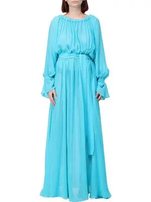 COLLINI MILANO 1937 Long Sleeve Chiffon Gown - Gnawed Blue