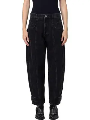 Isabel Marant Étoile Isabel Marant Leja Baggy Mid-Rise Cotton Denim Jeans Black