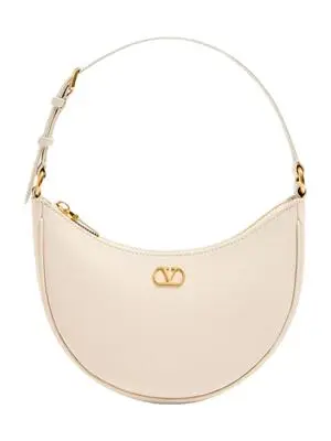 Valentino Garavani Vlogo Signature Calfskin Mini Hobo Bag - Ivory