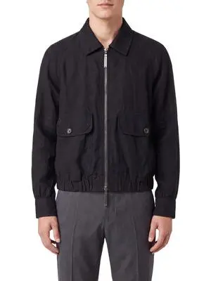 ZIGGY CHEN Pure Linen Bomber Jacket - Black