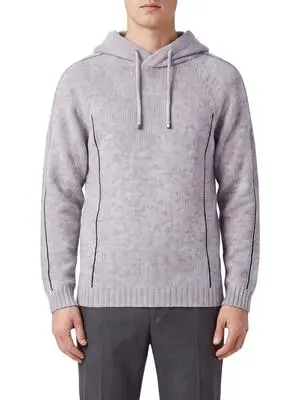 Giorgio Armani Alpaca Knit Hoodie With Contrast Trims - Nude