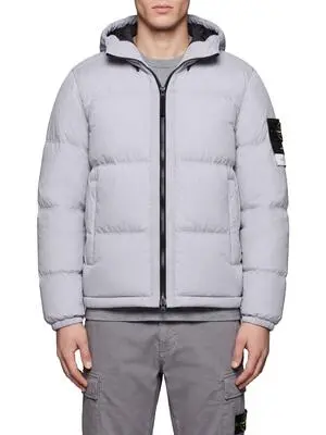 Stone Island Stone Island Padded Ripstop Nylon Down Jacket With Removable Hood Grey