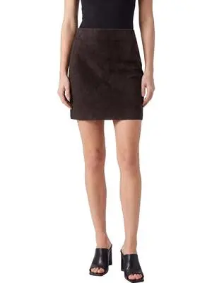 ROTATE BY BIRGER CHRISTENSEN Suede Zip-up Mini Skirt - Brown