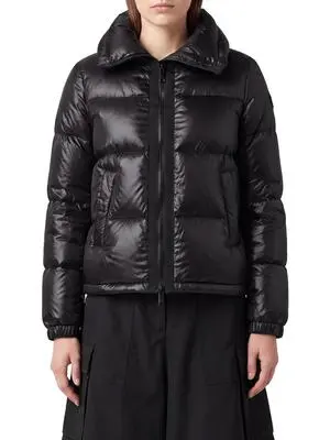 Sacai Short Waterproof Technical Nylon Down Jacket With High Neck - Black