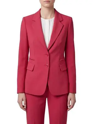 Elisabetta Franchi Cropped Single-breasted Blazer With Peak Lapels And Slim Fit - Red